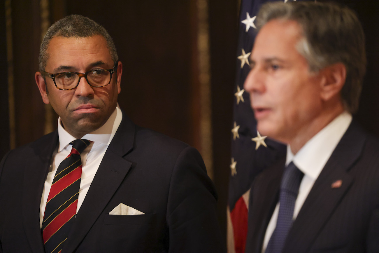 UK Foreign Secretary James Cleverly At The Meeting With Blinken Says ...